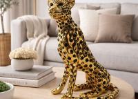 China Resin Leopard Sculpture LG20 - 54 * 29 * 62 CM Modern Style Decorative Craft with Elegant Leopard Design for sale