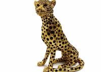 China Resin Leopard Sculpture LG20 - 54 * 29 * 62 CM Modern Style Decorative Craft with Elegant Leopard Design for sale