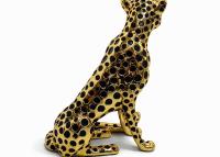China Resin Leopard Sculpture LG20 - 54 * 29 * 62 CM Modern Style Decorative Craft with Elegant Leopard Design for sale