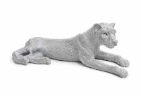 China Resin Leopard Sculpture with Vacuum Plating Surface in Modern Style Measuring 98 * 41 * 42 CM for sale