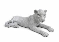 China Resin Leopard Sculpture with Vacuum Plating Surface in Modern Style Measuring 98 * 41 * 42 CM for sale