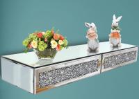 China 71.4X20.8x10.2CM Wall Shelf with Crush Diamond Glass and 2 Drawers Mirror Art Resin Craft Shelf for sale