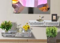 China 71.4X20.8x10.2CM Wall Shelf with Crush Diamond Glass and 2 Drawers Mirror Art Resin Craft Shelf for sale