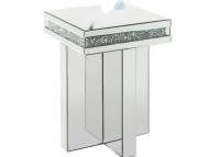 China JS0326 12mm Big Crushed Diamond Silver Mirror Coffee Table with MDF + Mirror Material and 40X40X60CM Size for sale
