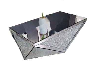 China Mirrored Finish Coffee Table with Crushed Diamond Design and MDF Material for sale