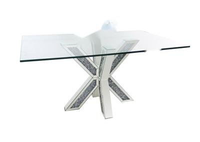 China Mirrored Finish Coffee Table with Diamond Detail Legs and MDF + Mirror Material for sale