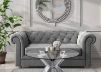 China Mirrored Finish Coffee Table with Diamond Detail Legs and MDF + Mirror Material for sale
