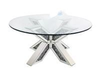 China Mirrored Finish Coffee Table with Diamond Detail Legs and MDF + Mirror Material for sale