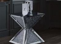China Mirrored Finish Coffee Table with Faux Crystals and MDF Material for sale
