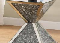 China Mirrored Finish Coffee Table with Faux Crystals and MDF Material for sale