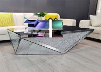 China Modern RGB LED Mirrored Coffee Table with Super White Glass and Precision Finish for sale