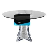 China Modern RGB LED Mirrored Coffee Table with Super White Glass and Precision Finish for sale