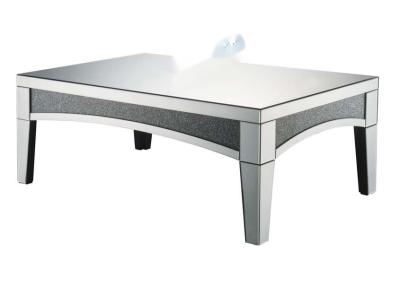 China NOWLES Mirrored Finish Coffee Table with Crushed Diamond Design and MDF Material for sale