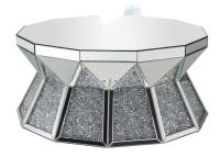 China Noralie Mirrored Finish Coffee Table with Faux Diamonds Inlay 96X96X46CM for sale