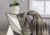 China Irregular Versatile Silver Mirror Coffee Table 13.75 in. W X 13.75 in. L X 25.6 in. H Side Table for sale