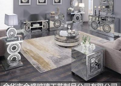 China JS112 16 Console Table with MDF+Mirror Finish in Silver or Customize Colors Packed 1pc/Foam/Carton for sale