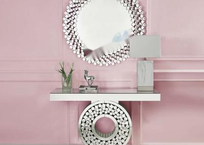 China MDF+Mirror Console Table with Faux Gems Inlay and Silver or Customize Finish for sale