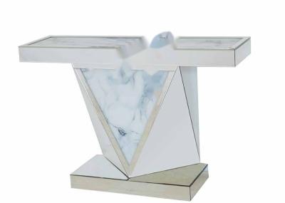 China Mirrored Surface Console Table with Marble Effect Special Glass - 120x37x78cm Entryway Table for sale