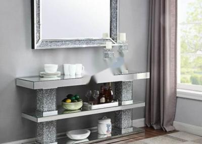 China Noralie Mirrored Console Table with Crushed Diamond Inlay and 160X40X85CM Dimensions for sale