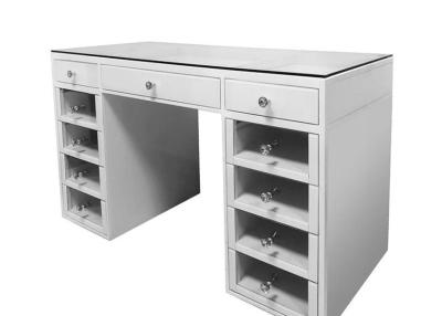 China JS-227 Hollywood Vanity Mirror Set with 15 LED Bulbs and 11 Storage Drawers in MDF and Glass for sale