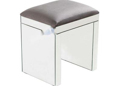 China Mirrored Stool with Grey Color Cushion for General Use Footstool for sale