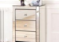 China Venetian Mirrored 3 Drawer Nightstand Bedside Table in Silver or Customize for sale