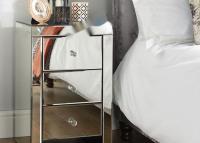China Venetian Mirrored 3 Drawer Nightstand Bedside Table in Silver or Customize for sale