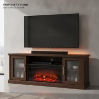 China Silver Mirror Finish Electric Fireplace TV Stand with 1500W Heater and Contemporary Mantle Structure for sale