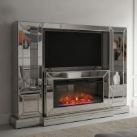 China LV Mirrored Fireplace TV Stand with Crushed Diamond Accents and Electric Fireplace Function for sale