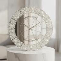 China Mirrored Clock with Crushed Diamond and Elegant Design for Wall Decoration for sale