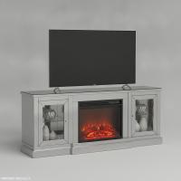 China Mirrored Fireplace TV Stand with Crushed Diamond Design 120X32X110CM Size and Electric Heater for sale