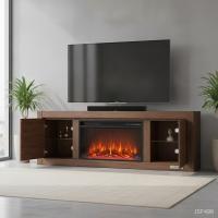 China Mirrored Electric Fireplace Heater Tv Stand Crushed Diamond Accents Customizable Color for sale