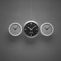 China Bright Silver Mirror Wall Clock with Silent Movement and Customizable Timepiece for sale