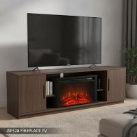 China LED Mirrored White Electric Fireplace Tv Stand With Crushed Diamond Accents And Customizable Color for sale