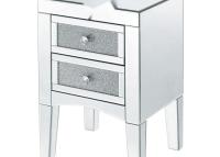 China Nowles Mirrored Nightstand with Crushed Diamond Detailing and 145X35X59.5CM Dimensions for sale