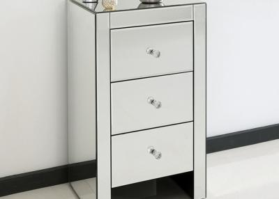 China Romano Crystal Slim Venetian Mirrored Nightstand with Slim Design and Crystal Finish for sale