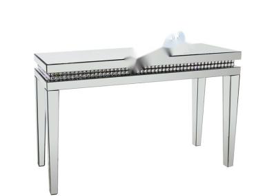 China Narrow Mirrored Console Table with Diamond Gems and MDF Construction for sale