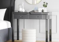China Eva Grey Mirrored 2 Drawer Console Table with Crystal Effect Handles for sale