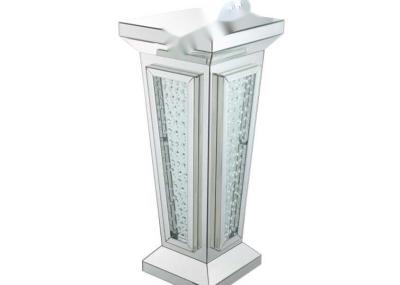 China Mirrored Surface Side Table with Faux Crystals Inlay and 40X40X75CM Size for sale