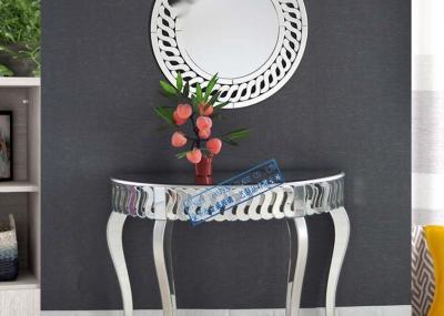 China Silver Mirror Side Table with Compact Design and Stylish Finish Console Table for sale