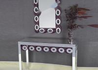 China Silver and Purple Color Wall Mirror with Console Compact Design Stylish Finish Side Table for sale