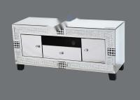 China Diamond Glass TV Stand with Silver Mirror and 1 Drawer 2 Doors TV Cabinet for sale
