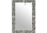 China Bone Inlay Black and White Decorative Wall Mirror 90x60cm for sale