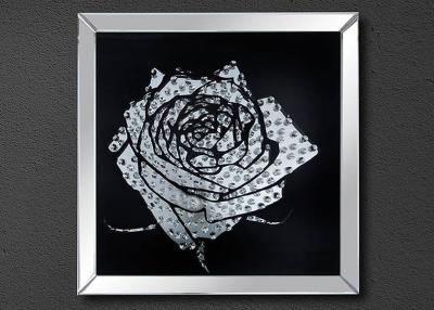 China Rose Crystal Decorative Mirror with Glass Material in 61X61X5CM Size for Wall Art for sale