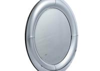 China 80X80X3.8CM Silver Mirror Curved Wall Mirror - Decorative Wall-Mounted Mirror with Curved Design for sale