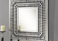 China Crystal Mirrored Square Shape Decorative Mirror for Wall Decor for sale
