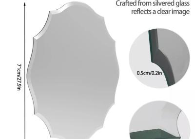 China Beveled Edge Frameless Wall Mirror 56X71CM for Bathroom Vanity and Bedroom for sale