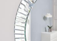 China Round Bevelled Silver Decorative Mirror 100X100X2CM Wall Mirror for sale