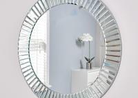 China Round Bevelled Silver Decorative Mirror 100X100X2CM Wall Mirror for sale