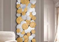China Decorative Wall Mirror with Gold Leaf Background, Beveled Edge, and Black Lacquered MDF Back for sale